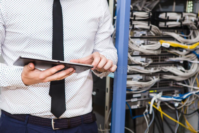 It Manager in the Server Room. Stock Image - Image of maintenance ...