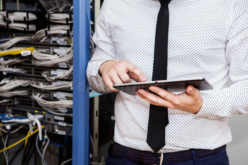 It Manager in the Server Room. Stock Photo - Image of communications ...