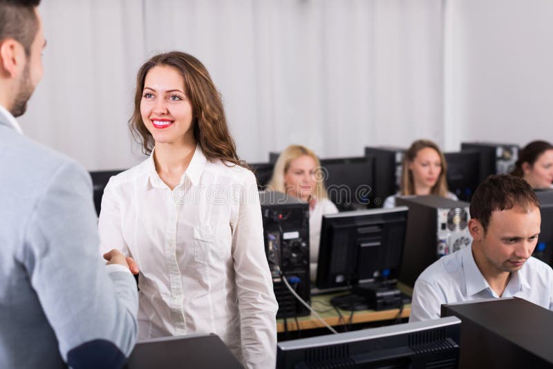 Manager Shaking Hand of Employee Stock Photo - Image of deal ...