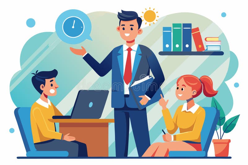 A Manager is Sharing Work Instructions with Two Team Members in a ...