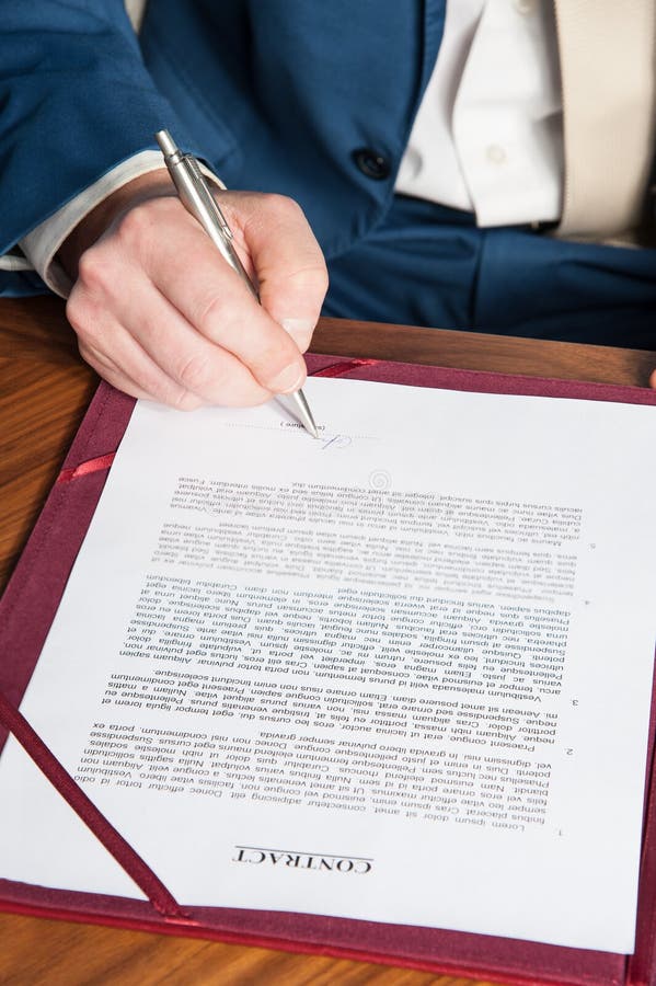 The Manager Signs the Official Contract on the Parties` Agreement Stock ... The Manager Signs the Official Contract on the Parties` Agreement Stock ...