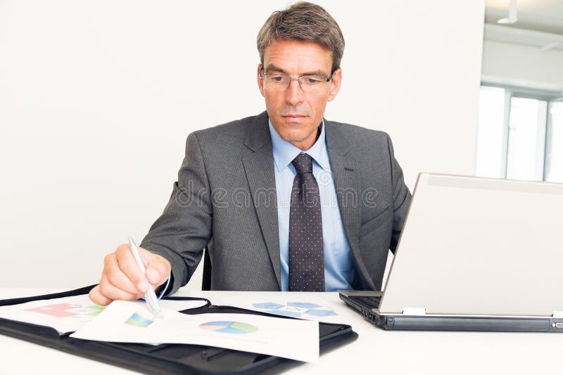 Manager Sitting at His Desk Stock Photo - Image of male, manager: 89746716