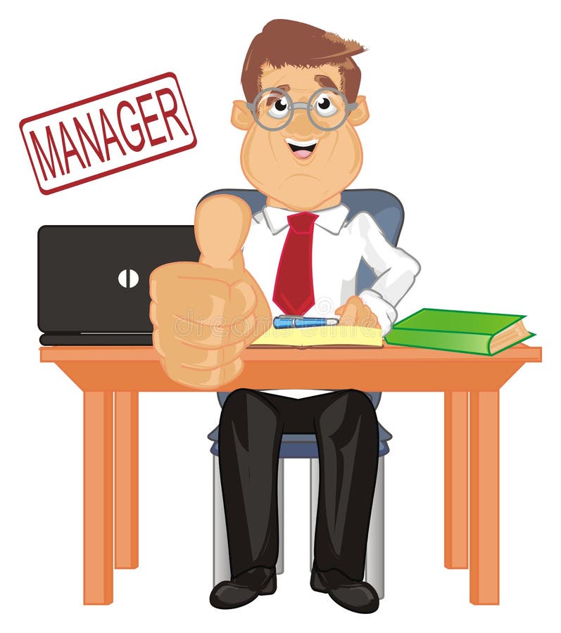 Manager with Stamp and Gesture Stock Illustration - Illustration of ...