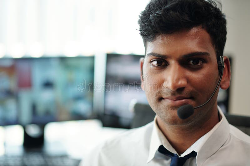 Manager Standing in Surveillance Room Stock Image - Image of officer ...