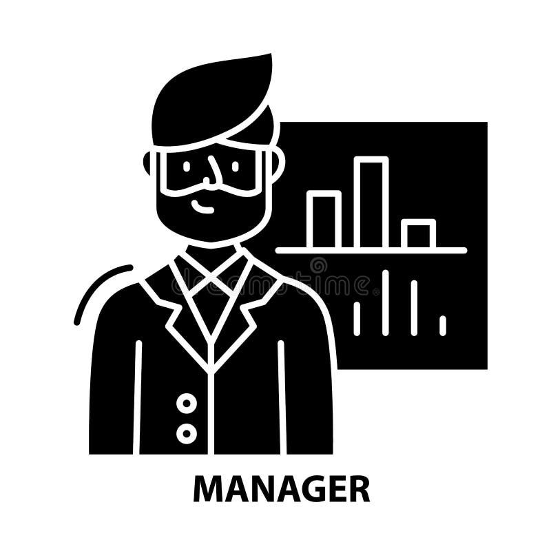 Manager Symbol Icon, Black Vector Sign with Editable Strokes, Concept ...
