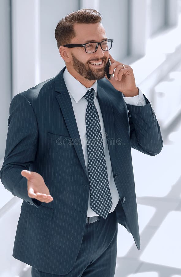 Manager Talking with the Client on the Mobile Stock Image - Image of ...