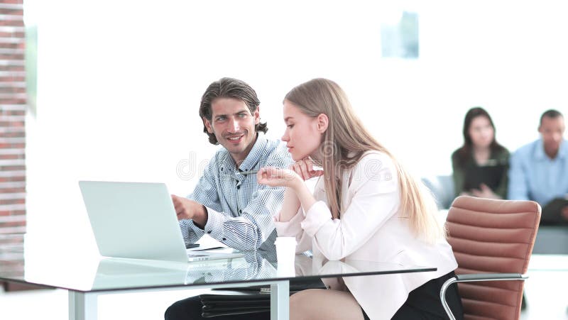 Manager Talking with a Customer in the Lobby of the Bank Stock Photo ...