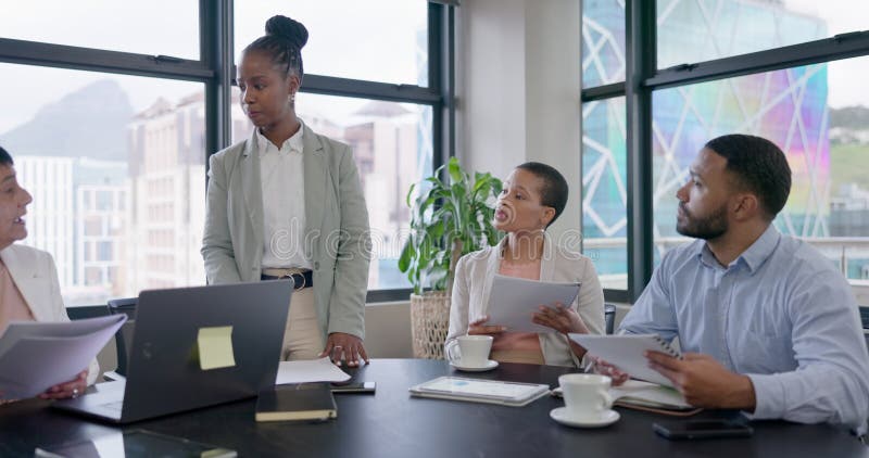 Manager Talking, Documents or Business People in Meeting for Our Vision ...