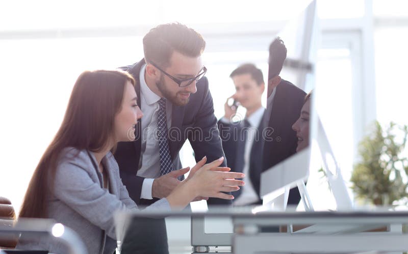 Manager Talking with an Employee Stock Image - Image of meeting ...