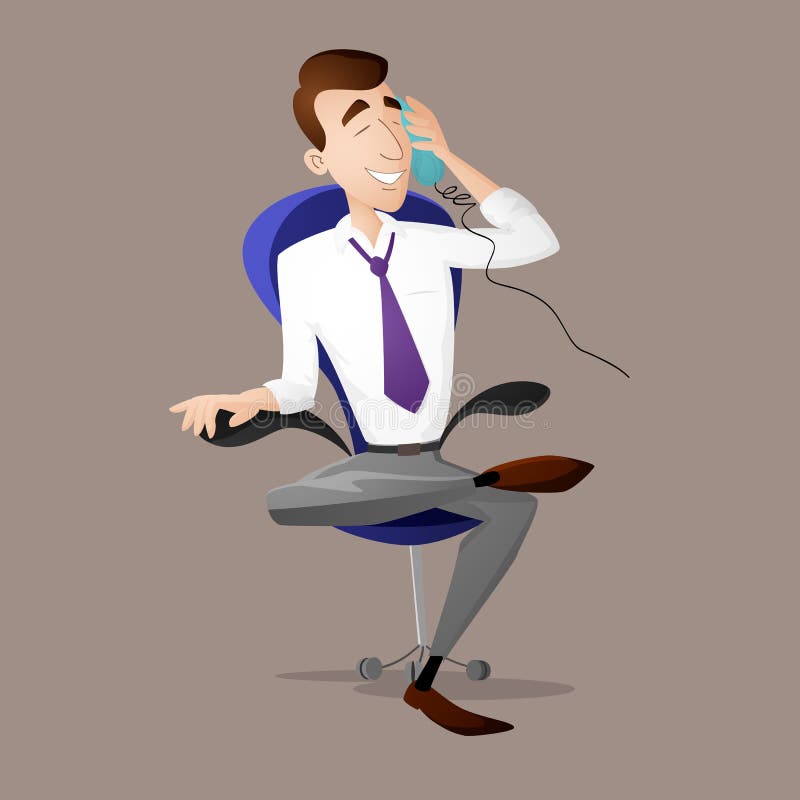 Manager Talking on the Phone Stock Illustration - Illustration of ...