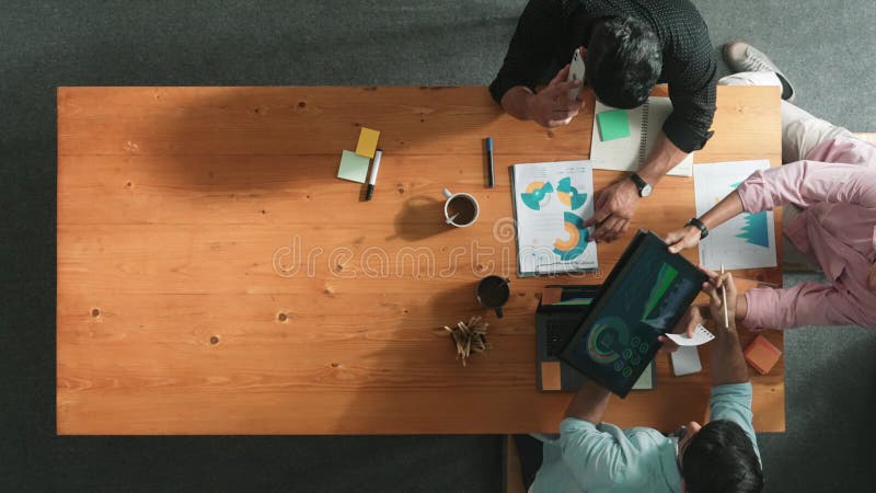 Manager Talking To Boss by Using Phone while Team Sharing Idea ...