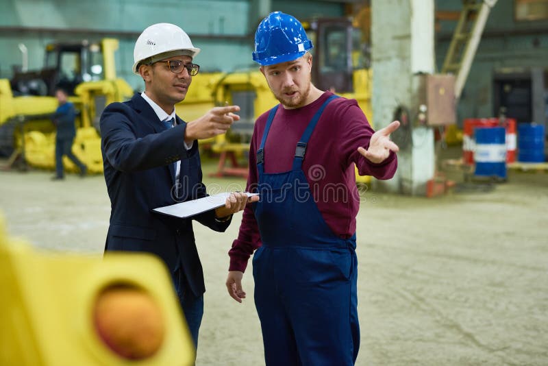 Manager Talking To Workers at Plant Stock Image - Image of people ...