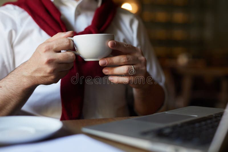 Manager with tea stock photo. Image of concentration - 121880568