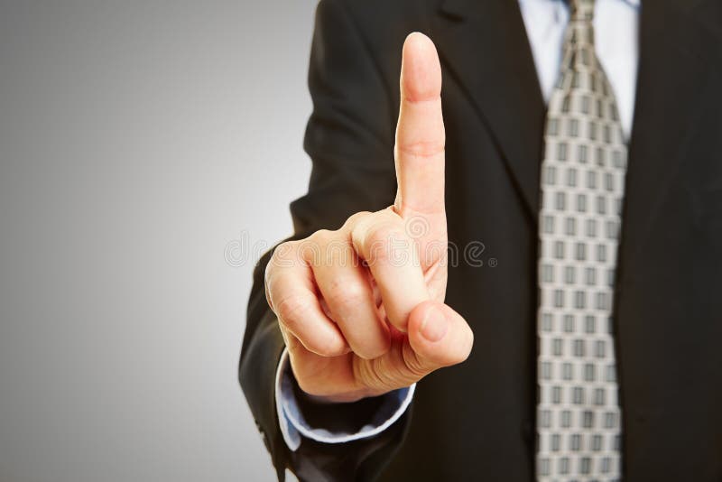 Manager Touching Touchscreen with Finger Stock Image - Image of index ...