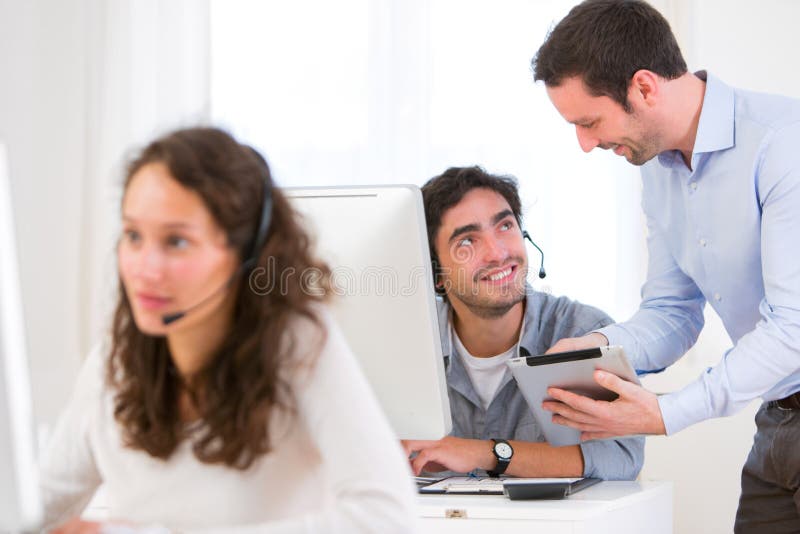 Manager Training Young Attractive People Stock Photo - Image of center ...