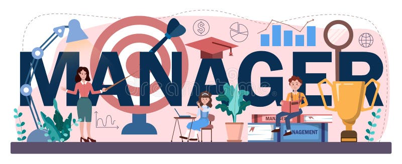 Manager Typographic Header. Humanities Education, School Course Stock ...