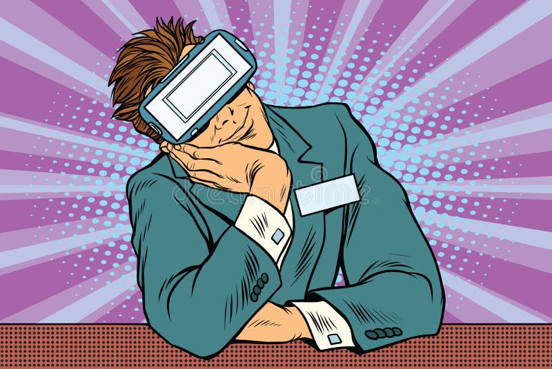 Manager at VR Glasses for Reception Stock Vector - Illustration of ...