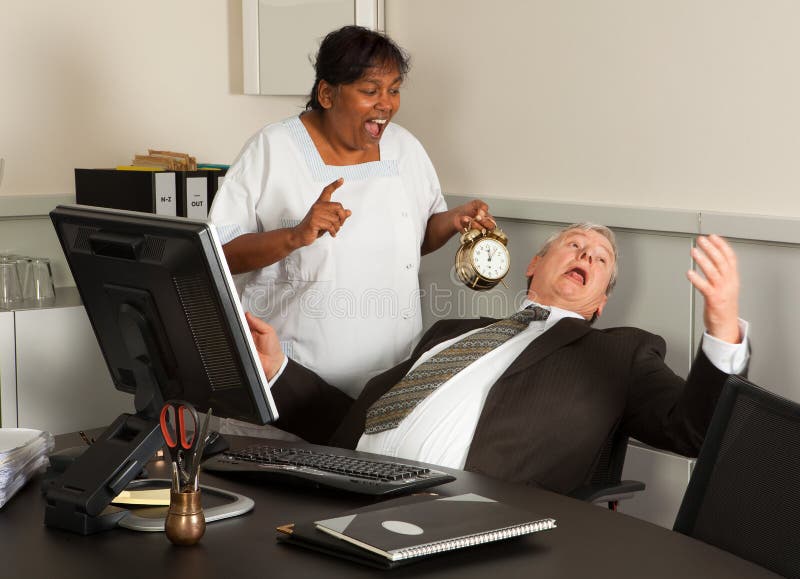 Manager waking up stock photo. Image of office, corporate - 17157604
