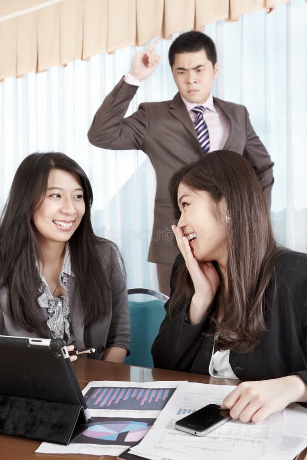 Manager Watching His Subordinate with Anger Stock Image - Image of ...