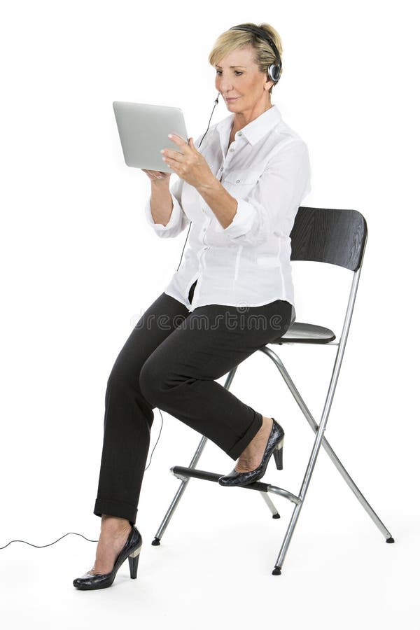 Manager Woman Talking with the Headsets Stock Image - Image of middle ...