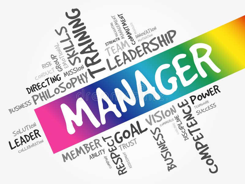 Manager with Word Spelled Out Stock Photo - Image of business, concept ...
