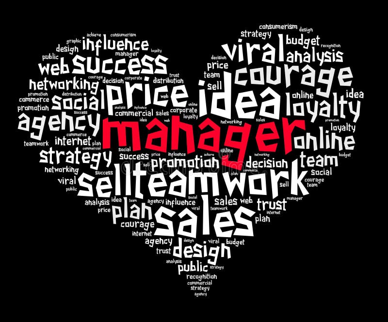 Manager word cloud concept stock illustration. Illustration of concept ...