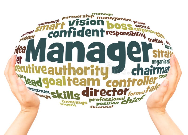 Manager Word Cloud Hand Sphere Concept Stock Illustration ...