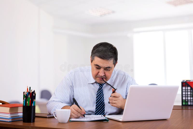 Manager at Work in the Office Stock Image - Image of indoors ...