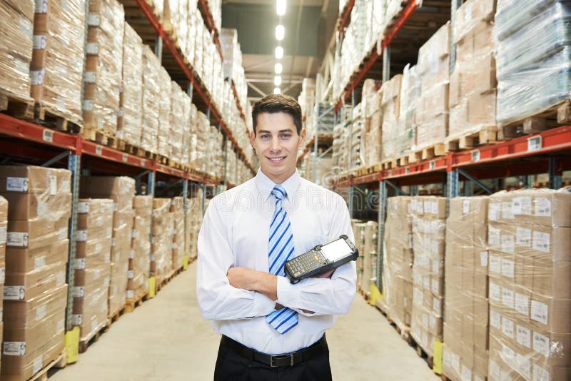 Manager Worker in Warehouse Stock Image - Image of parcel, company ...