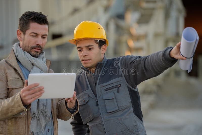 Manager Working Outside Industrial Situation Stock Image - Image of ...