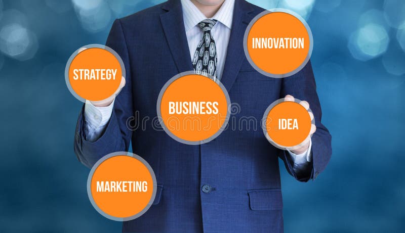 Manager Works with the Business Scheme. Stock Image - Image of diagram ...