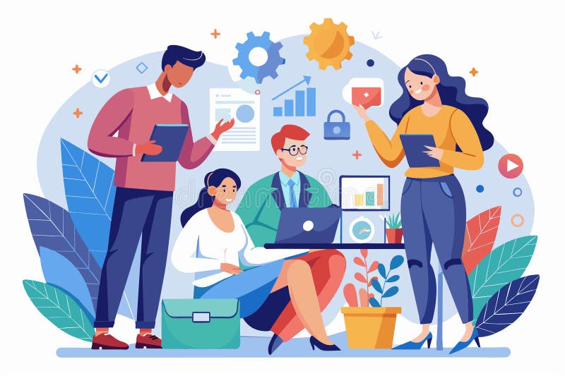 Managers are Actively Collaborating on a Project Using Digital Tools ...