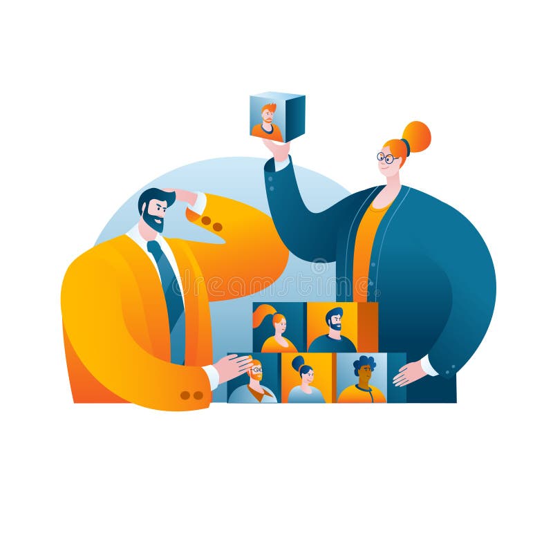 The HR Department Builds a Team. Stock Vector - Illustration of ... The HR Department Builds a Team. Stock Vector - Illustration of ...