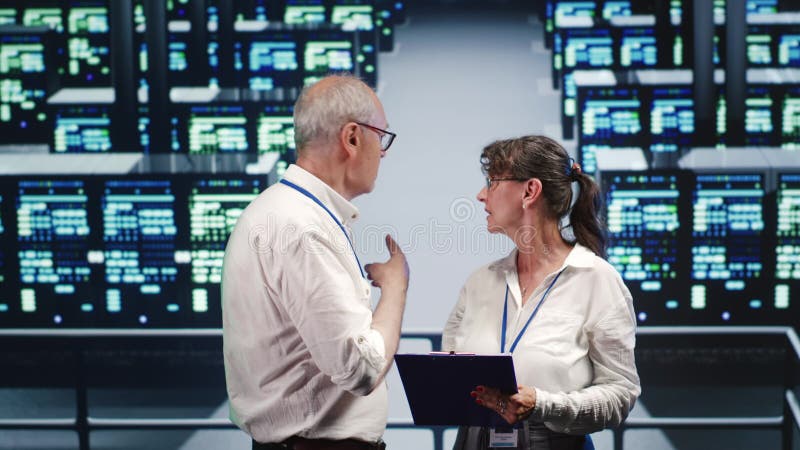 Managers Crosschecking Server Rigs Stock Video - Video of business ...