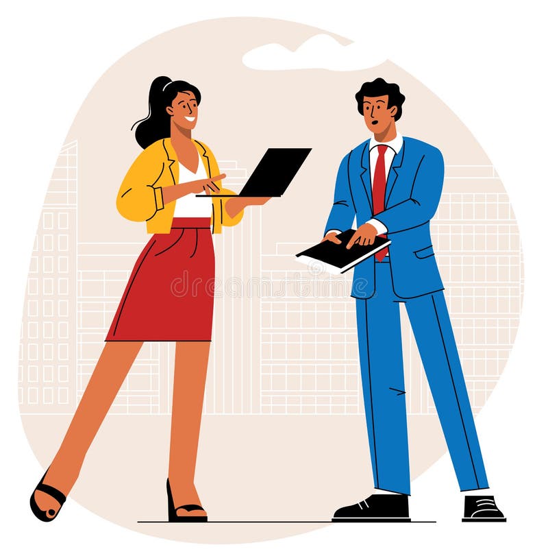 Managers are Discussing Business Issues Stock Vector - Illustration of ...