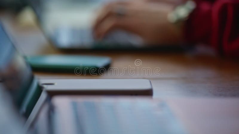 Managers Hands Entering Data in Laptops Working Online Project Together ...