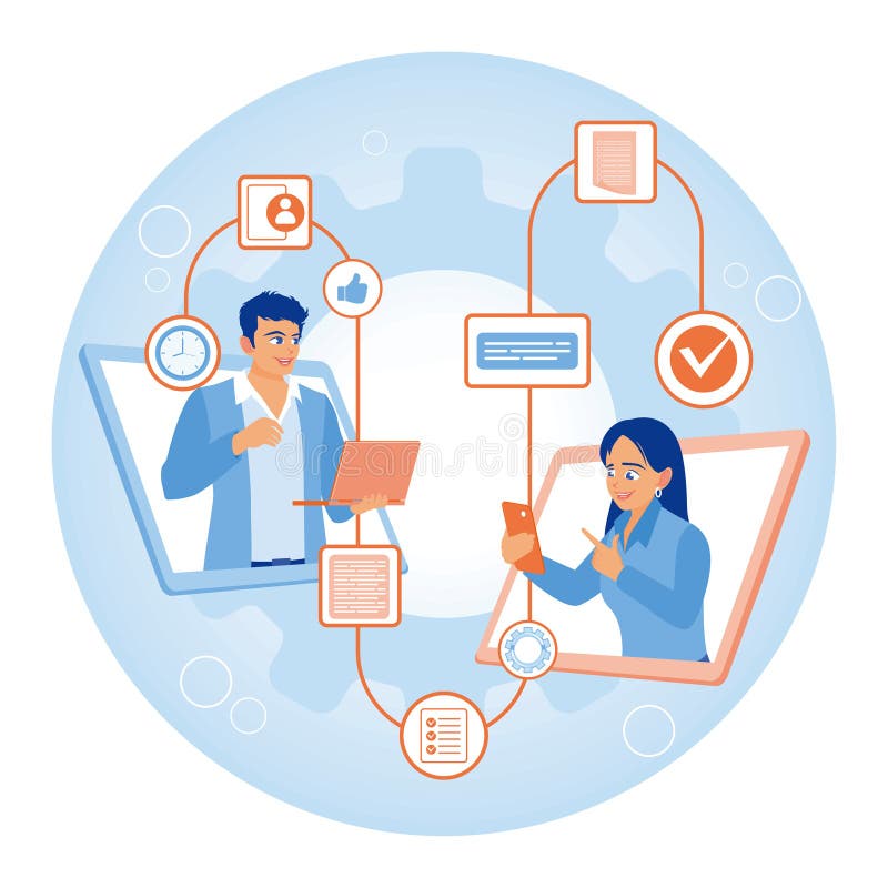 Managers Provide Tasks and Feedback on Projects To Employees. Remote ...