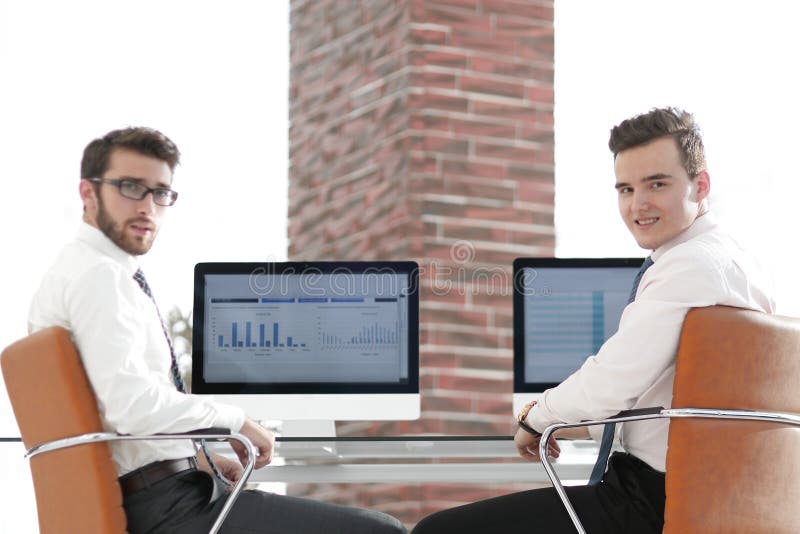 Managers Work with Financial Charts Stock Image - Image of account ...
