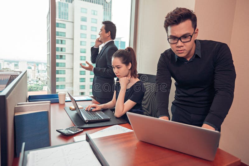 Managers at work stock image. Image of adult, computer - 42379069