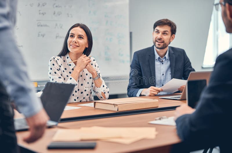 Managers Working in Office with Other Project Staff Stock Image - Image ...