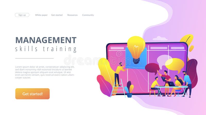 Managers Workshop Concept Landing Page. Stock Vector - Illustration of ...