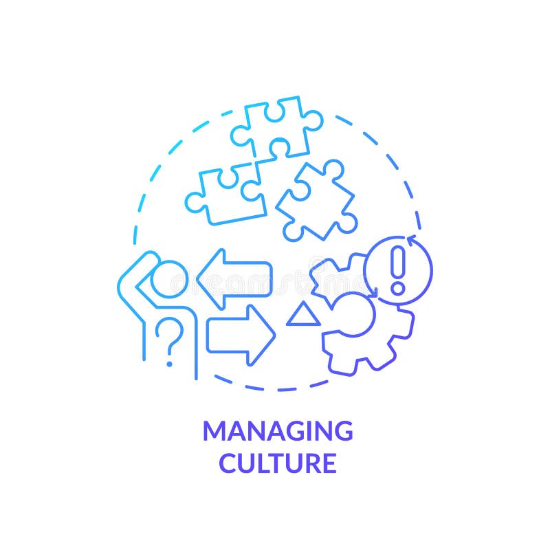 Managing Culture Blue Gradient Concept Icon Stock Vector - Illustration ...