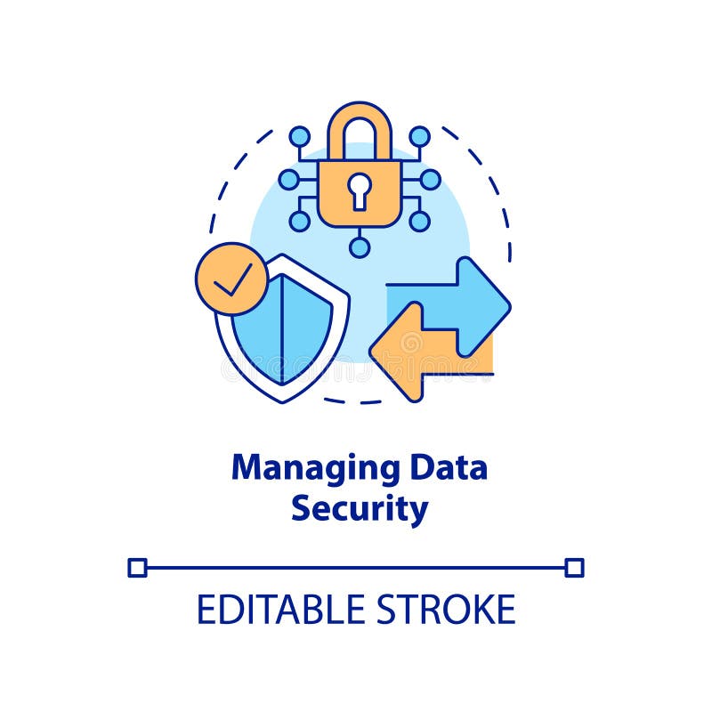 Managing Data Security Concept Icon Stock Vector - Illustration of ...