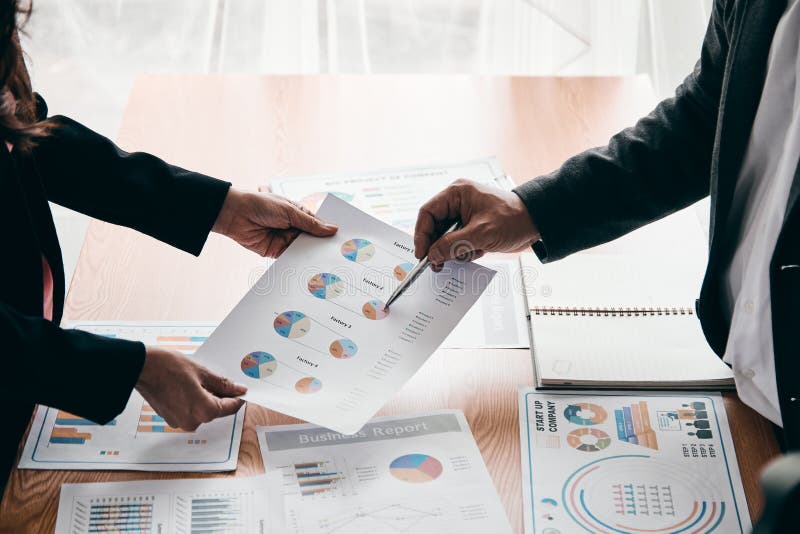 Managing Director Check Big Project Report from Secretary Stock Photo ...