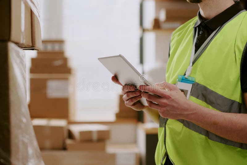 Managing Inventory Warehouse Using Handheld Device Stock Photos - Free ...
