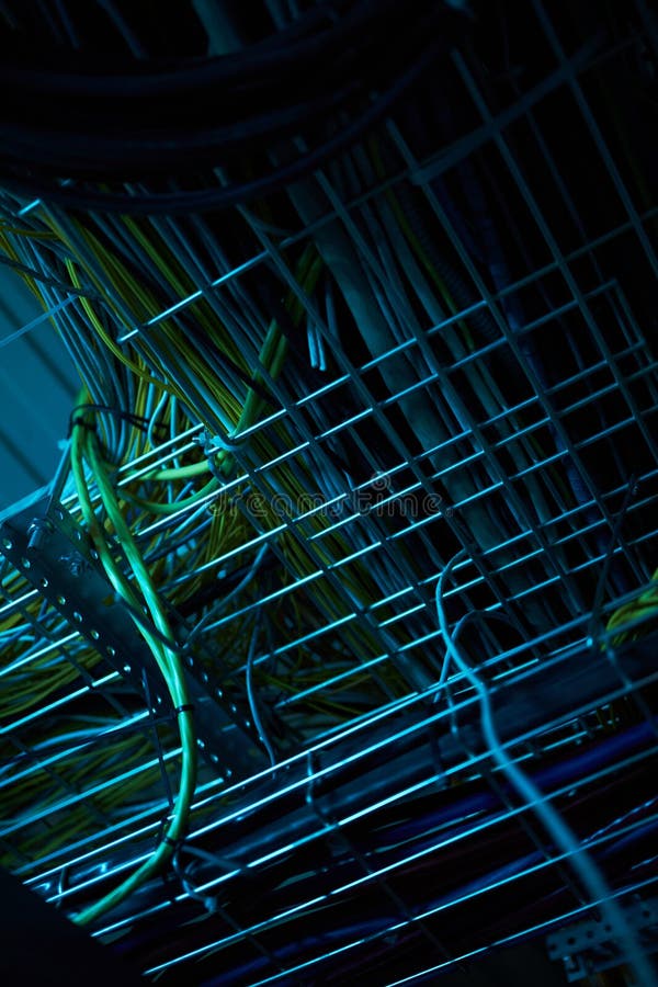 Managing Network Cables in Data Center without Shadows Falling Stock ...