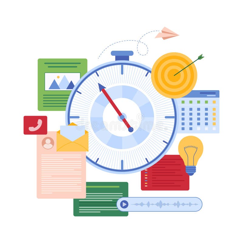 Managing Time Effectively with Clocks and Schedules Concept. Stock ...