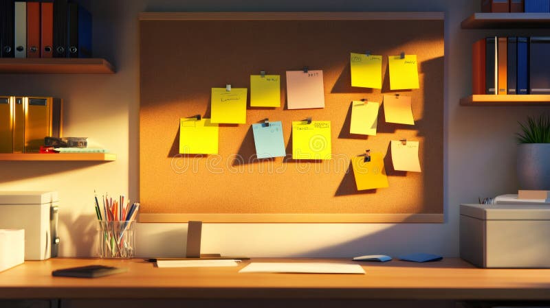 Managing Time and Tasks with Sticky Notes Stock Photo - Image of work ...