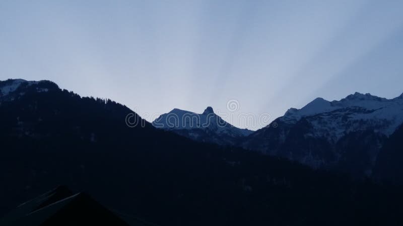 Manali Sunrises Morning Mountain Stock Photo - Image of manali, morning ...
