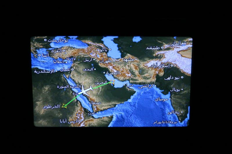 Manama / Bahrain - 07 Mar 2017: Map of the Plane Editorial Stock Photo ...